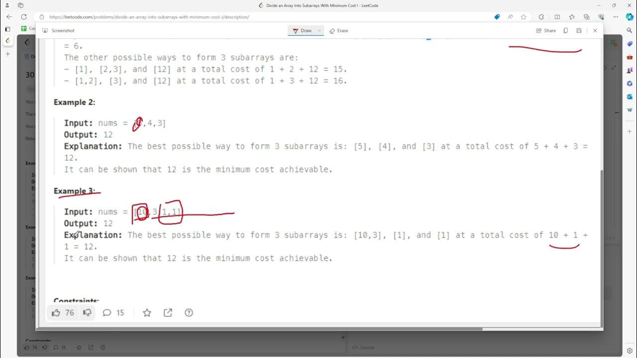 #LeetCode 3010 | Divide an Array Into Subarrays With Minimum Cost I #Java - YouTube