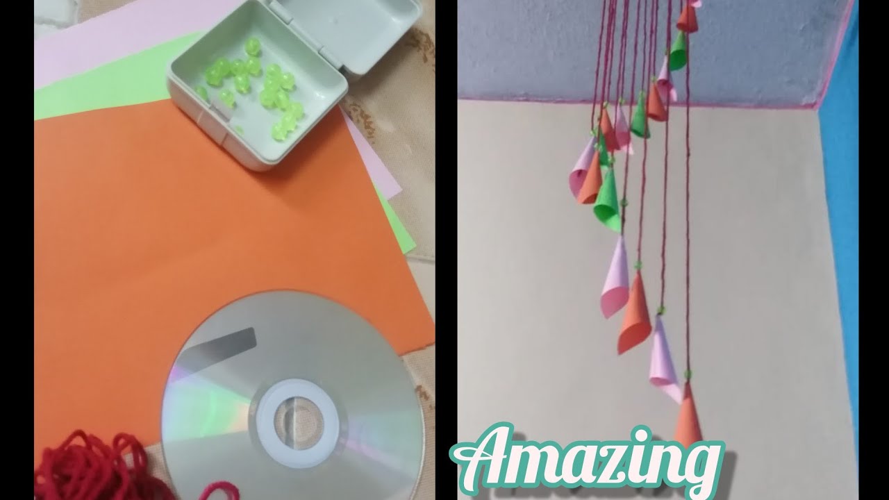 Easy colour paper wall hanging🤩😃😋 - YouTube