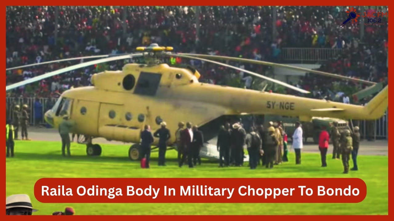 Raila Odinga Body In A Millitary Chopper Under Heavy Security In Kisumu ...