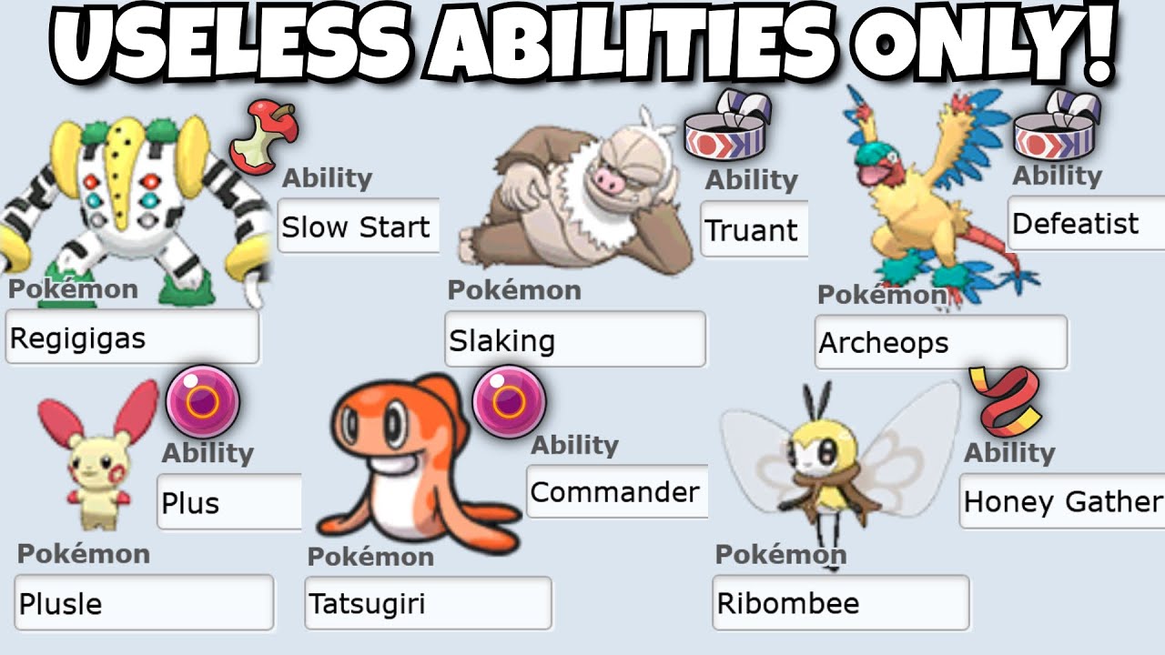 Pokemon Showdown but ALL my Pokemon have USELESS ABILITIES! - YouTube