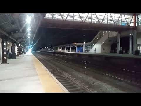 Amtrak Northeast Regional 196 With Two Locomotives, 175 & NJ Transit Train 3879 at Hamilton ...
