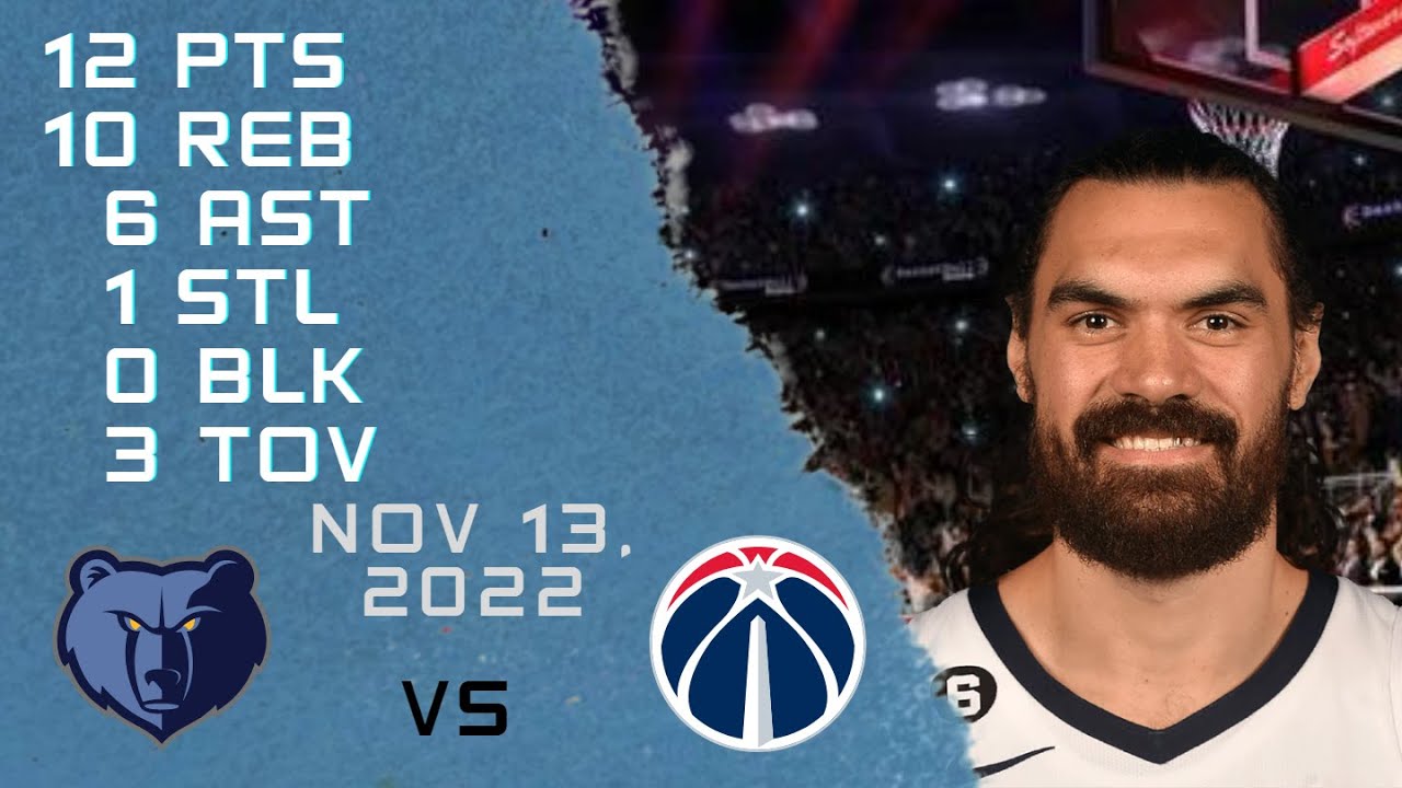 Steven Adams Highlights 13-11-2022 GRIZZLIES vs WIZARDS NBA REGULAR ...