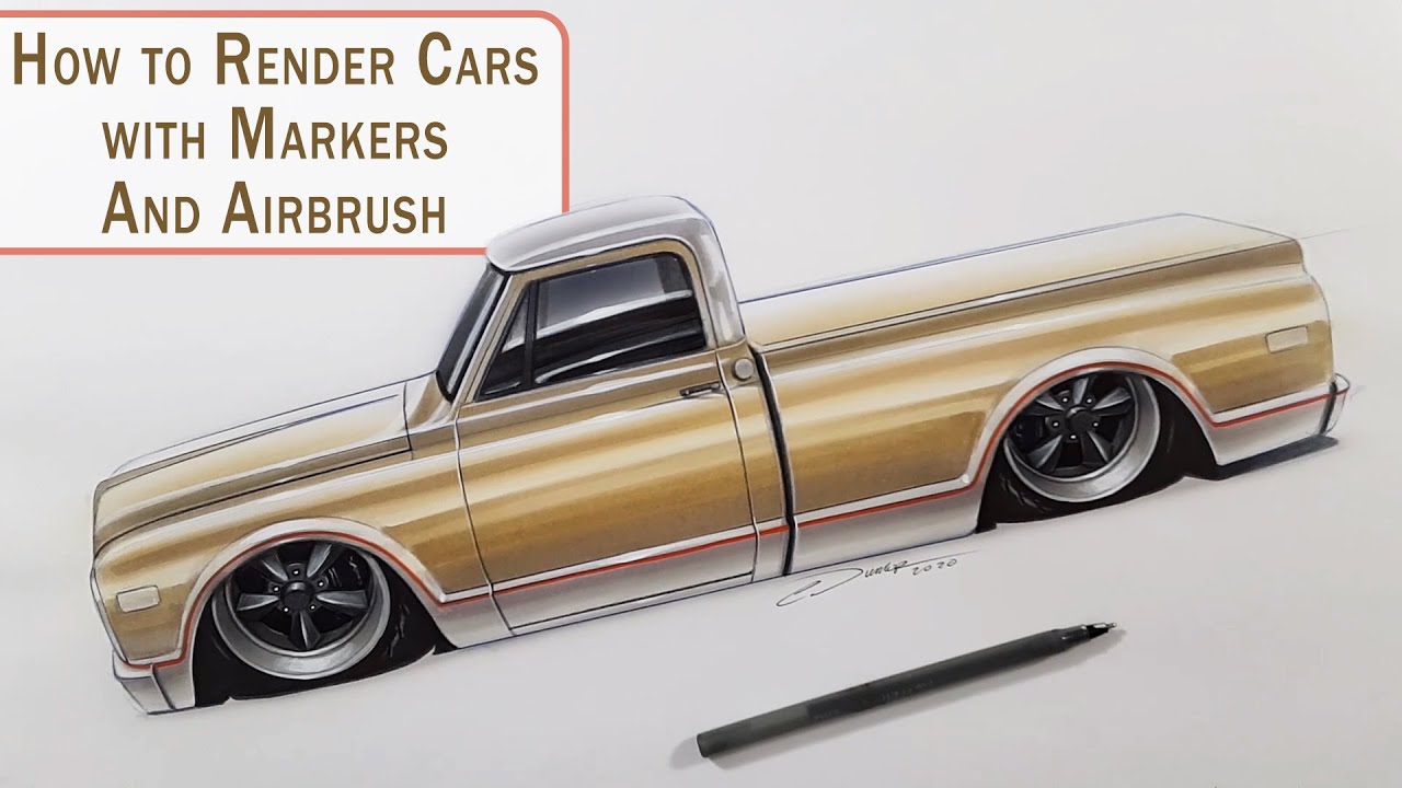 How to Render Cars with Markers & Airbrush - Tips & Technique w ...