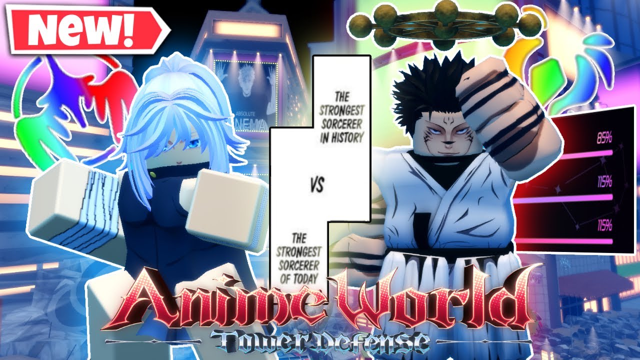 I MADE THE STRONGEST 0.5% GOJO AND SUKUNA IN ANIME WORLD TOWER DEFENSE ...
