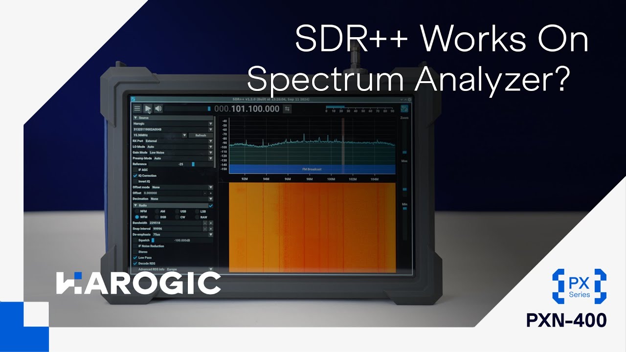 Super! SDR++ is running well on HAROGIC 40 GHz spectrum analyzer - YouTube