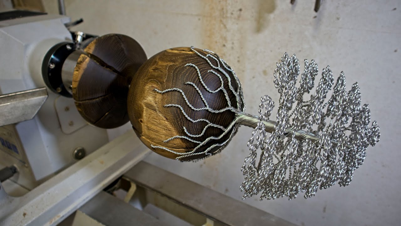 Woodturning - Base For A Wire Tree - YouTube