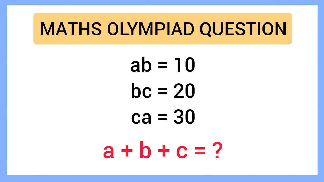 Maths Olympiad | A Nice Maths Olympiad Question | How to solve ? - YouTube