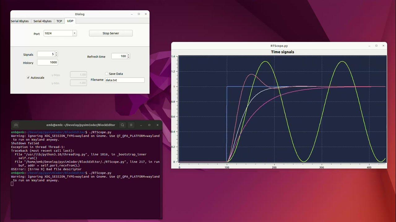 Real-Time Simulation of Step Response of Multiple Plants using pysimCoder - YouTube