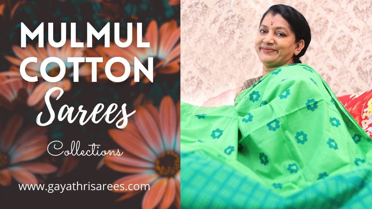 New Latest Mulmul Cotton Sarees & Collections || Gayathri Reddy ...