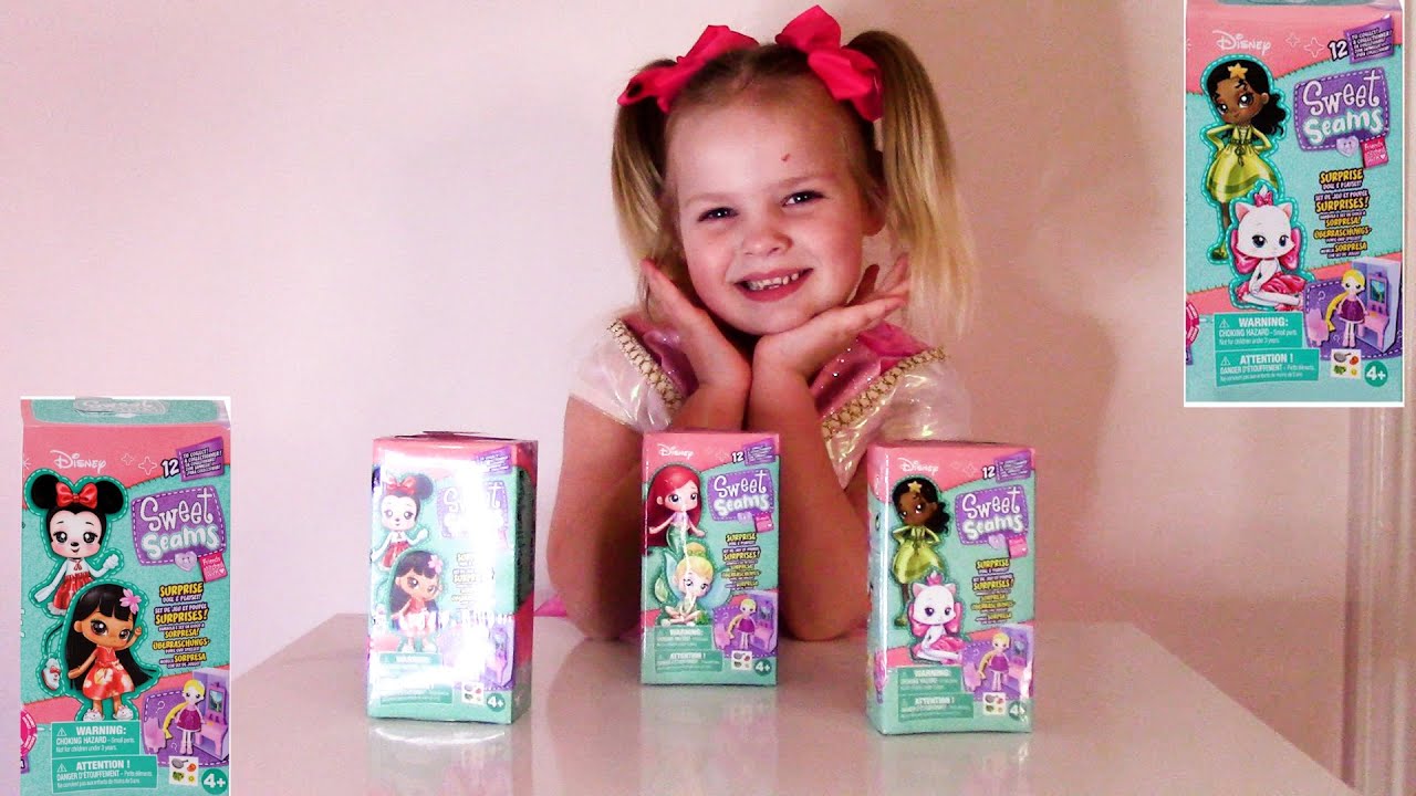 Erin plays with Disney Sweet Seams Series 1 Toy Surprises - YouTube