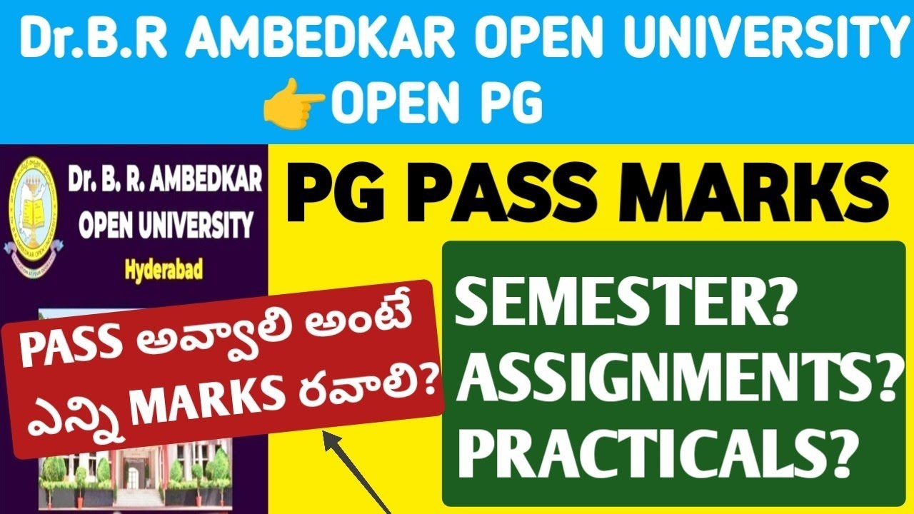 Open PG Pass Marks in DR BR Ambedkar Open University@StudentUpdates247 ...