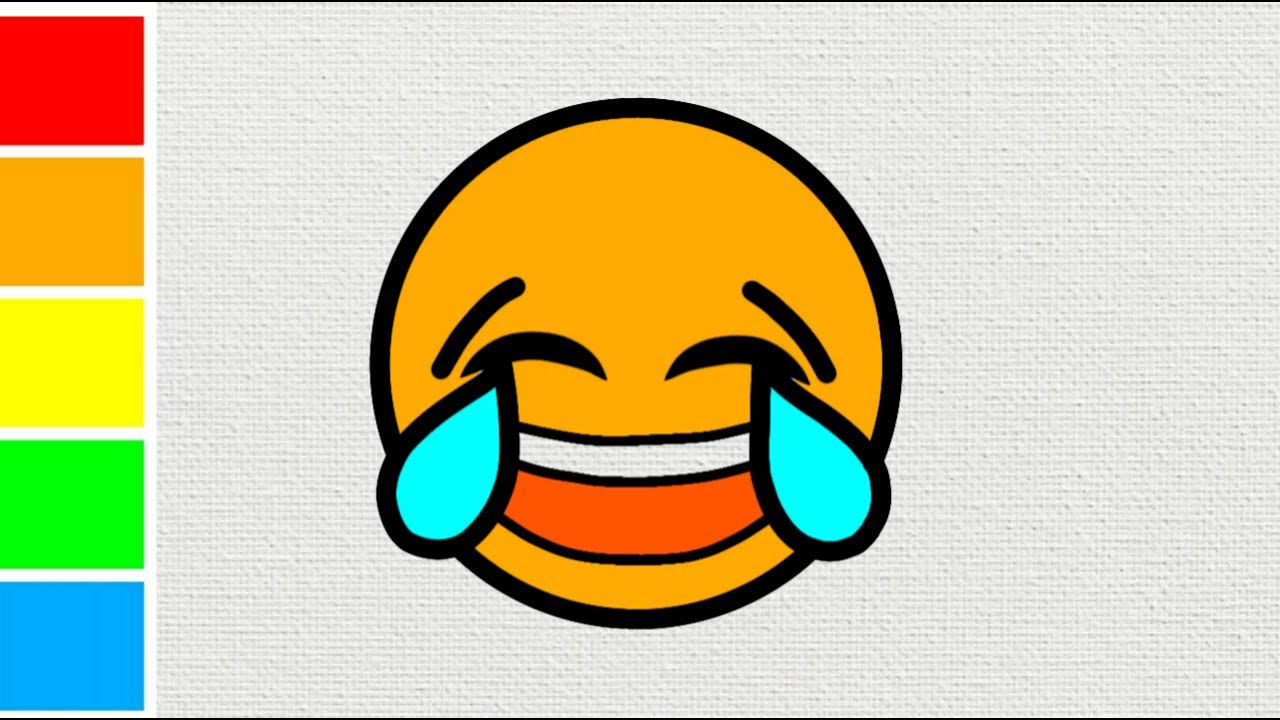 How to draw a Cute Laughing Emoji - YouTube