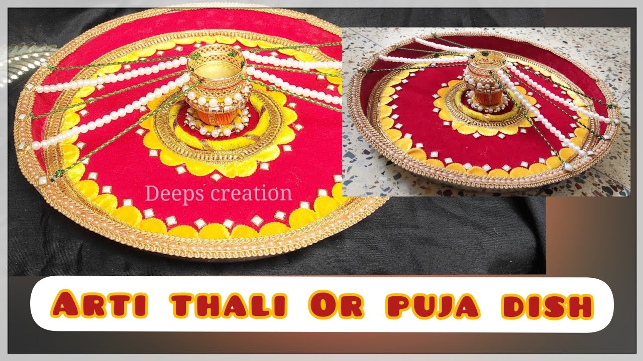 puja dish decoration,Arti thali,easy puja thali,How to make puja dish ...