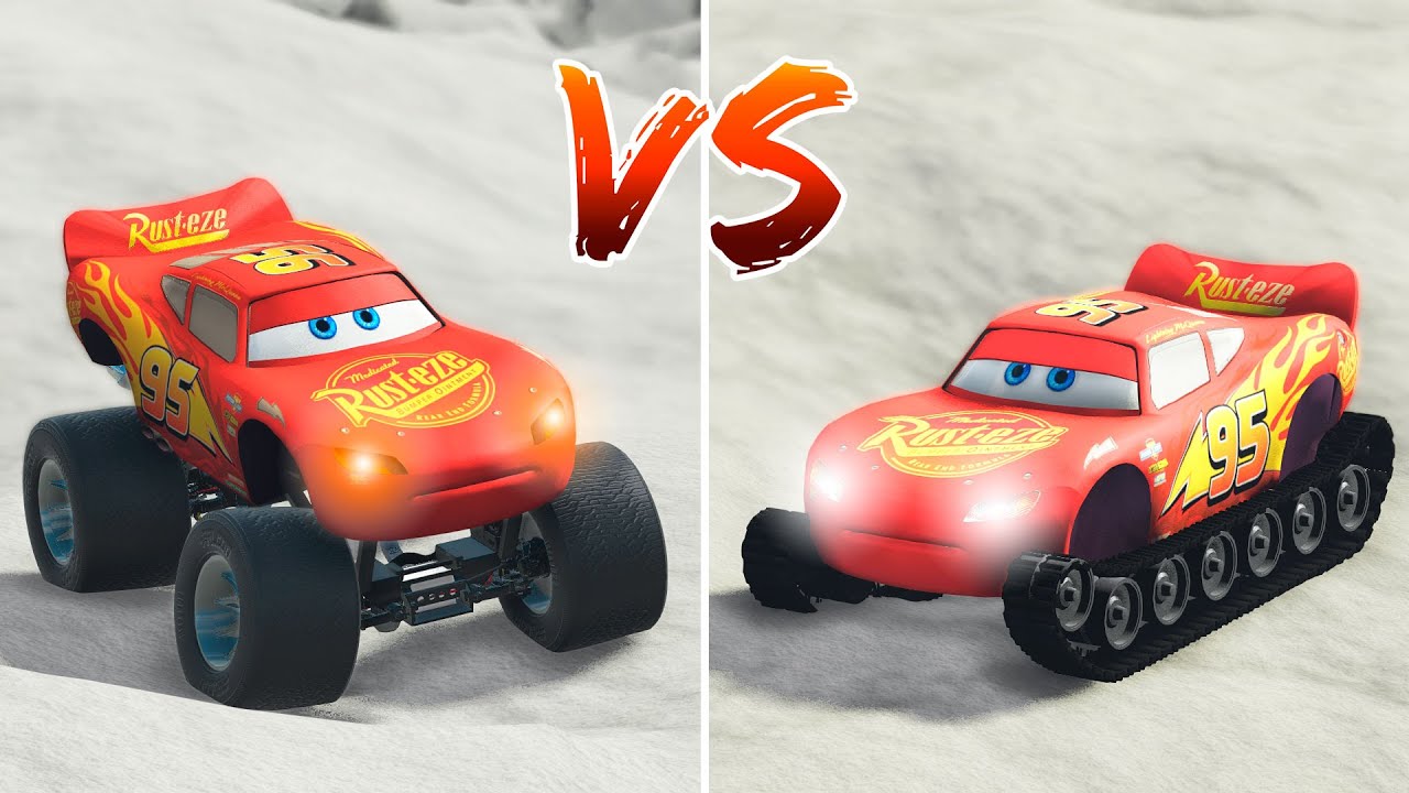 Monster Truck Lightning Mcqueen VS Tank Lightning Mcqueen - which is ...