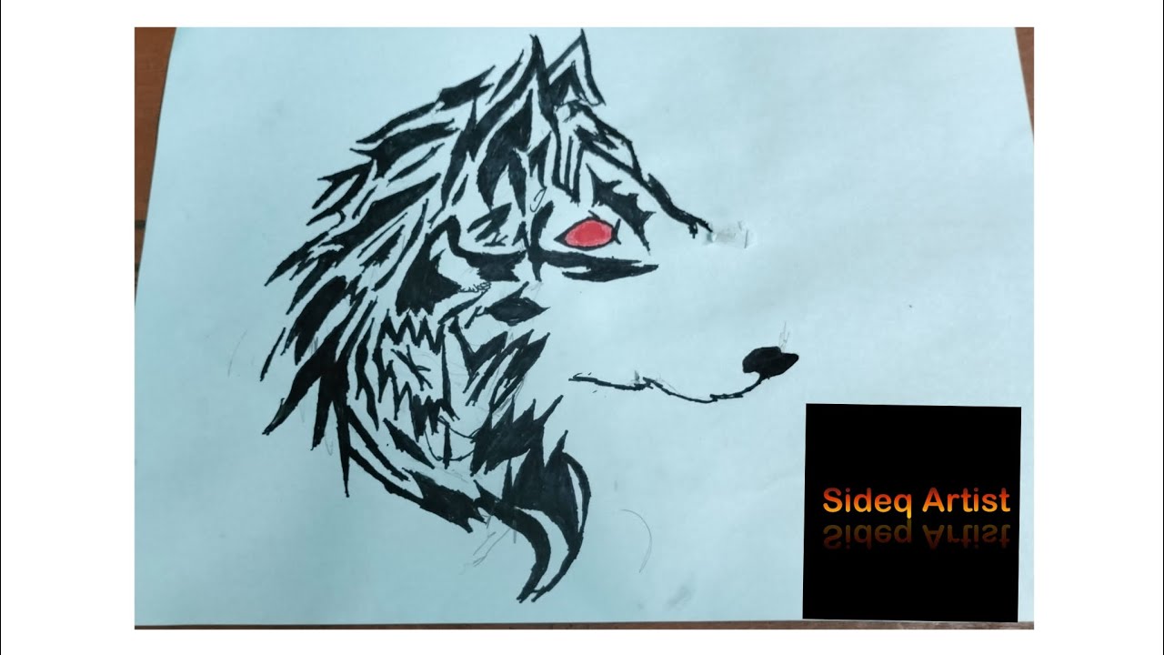 How To Draw Wolf With Marker Easy Drawing Tutorial #drawing#new#like# ...