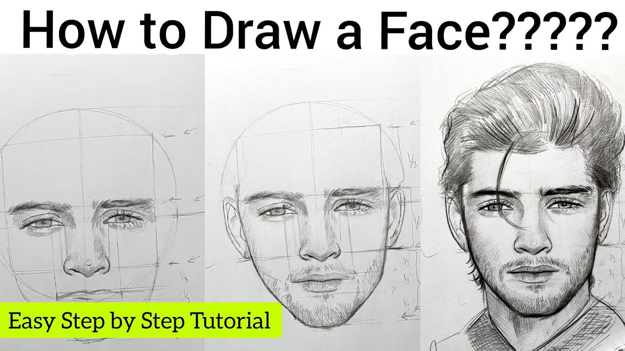 HOW TO DRAW A FACE || Learn Facial Proportions using LOOMIS METHOD ...