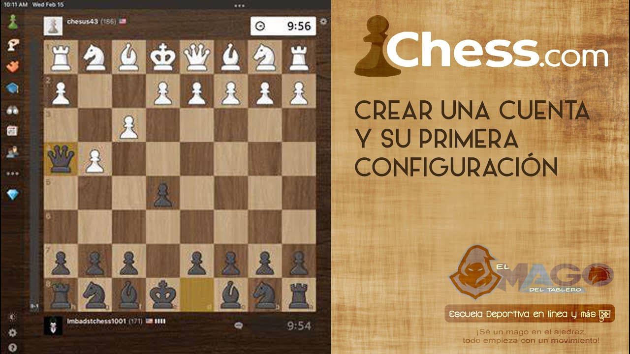 Crear una cuenta en Chess.com y su primera configuración - YouTube