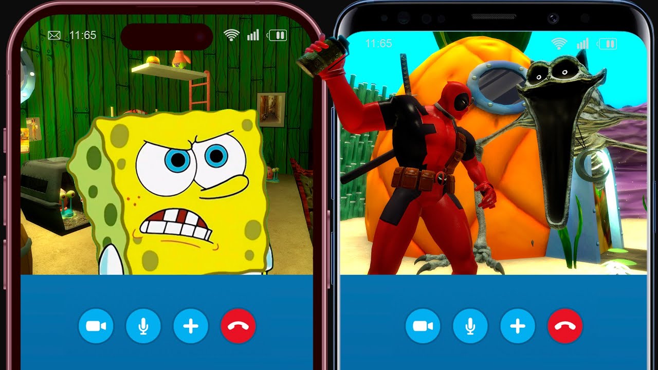 SpongeBob Calls Deadpool and Begs for Help to Destroy Poppy Playtime ...