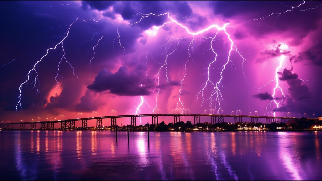 Heavy Stormy Night with Torrential Rainstorm & Power Thunder ⚡ ...