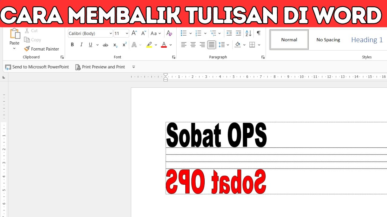 Cara Membuat Tulisan Terbalik atau Membalik Tulisan di Word - YouTube