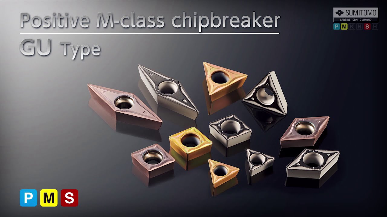 NGU Type - Positive M-Class Chip breaker for General Turning - YouTube