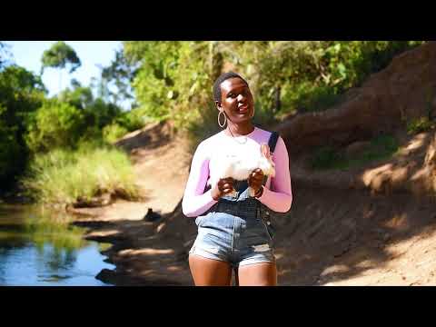 african girl trampling rabbit