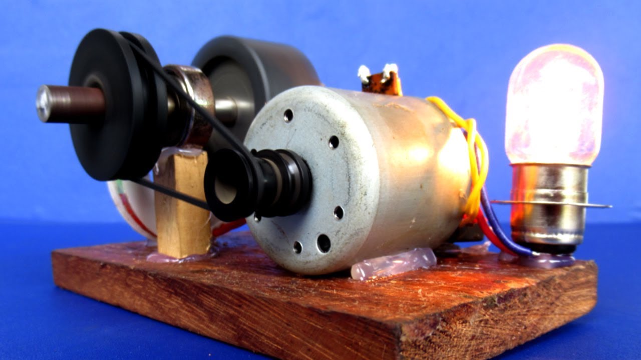 Free energy 100% at home - How to make light Bulb 220V with DC motor ...