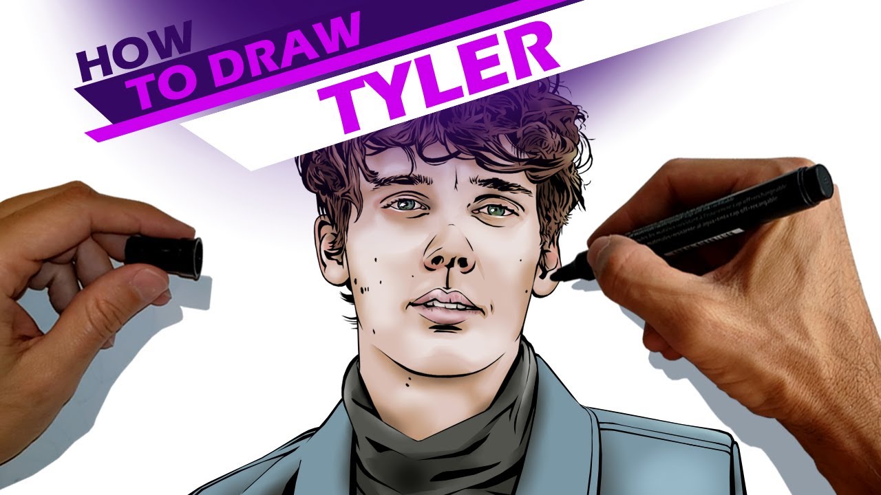 Hunter Doohan, the Tyler from Wednesday Netflix series - How to draw ...