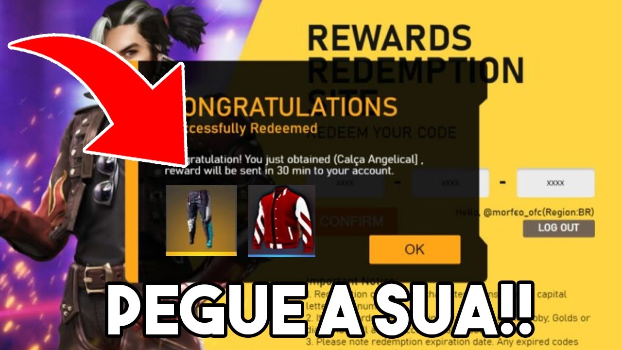 GERADOR DE CODIGUIN DA CALÇA ANGELICAL NO FREE FIRE!! - YouTube