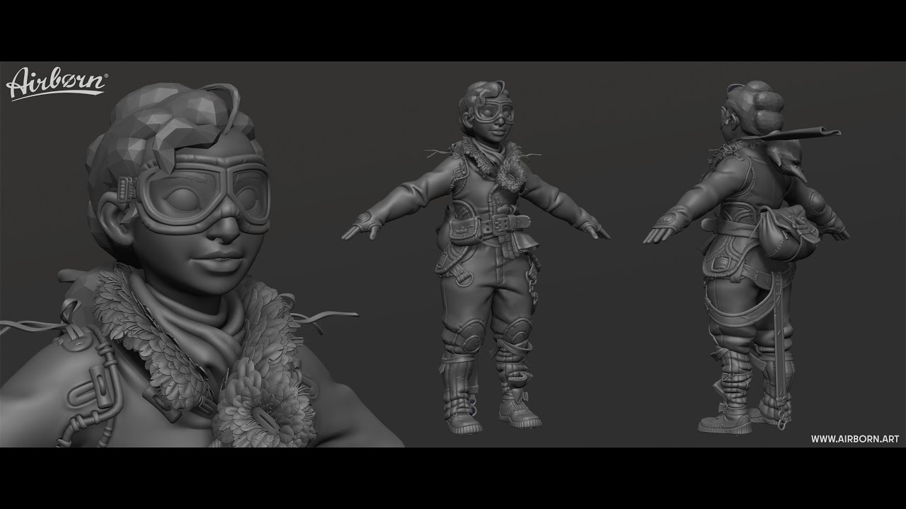 Airborn Showcase Girl Zbrush Turntable - YouTube