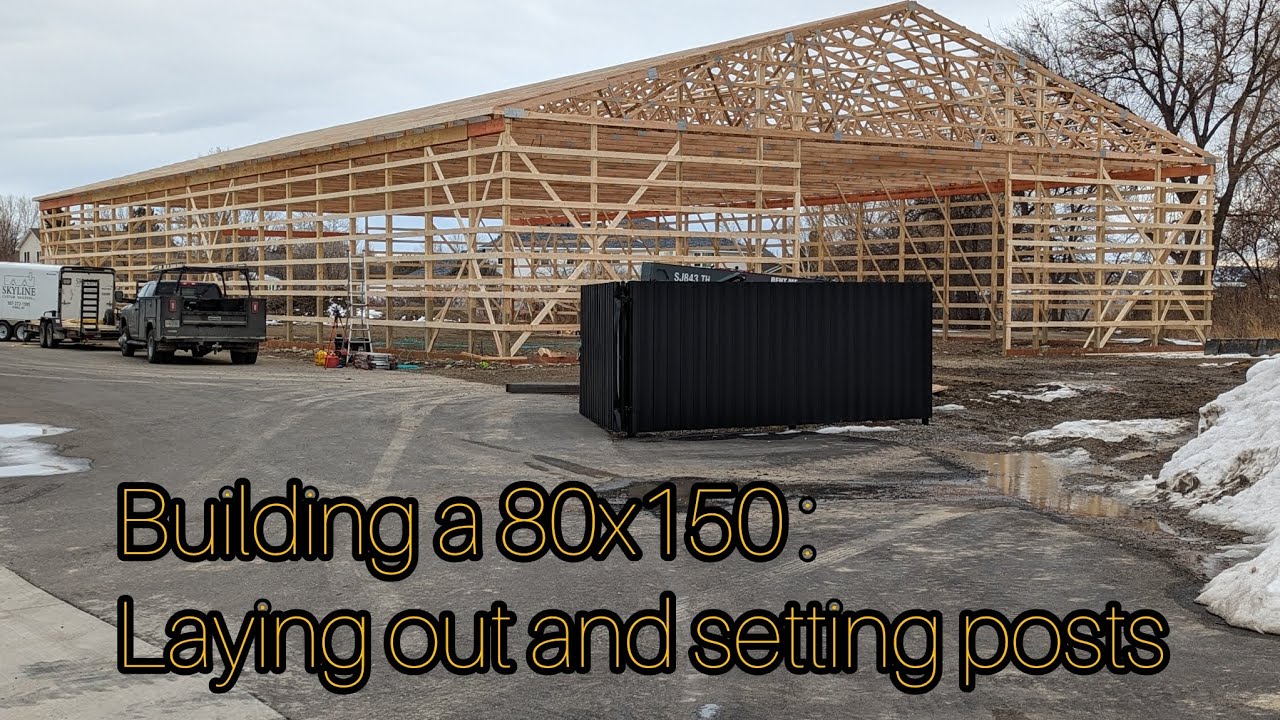 Setting Posts On A Big Pole Barn. - YouTube