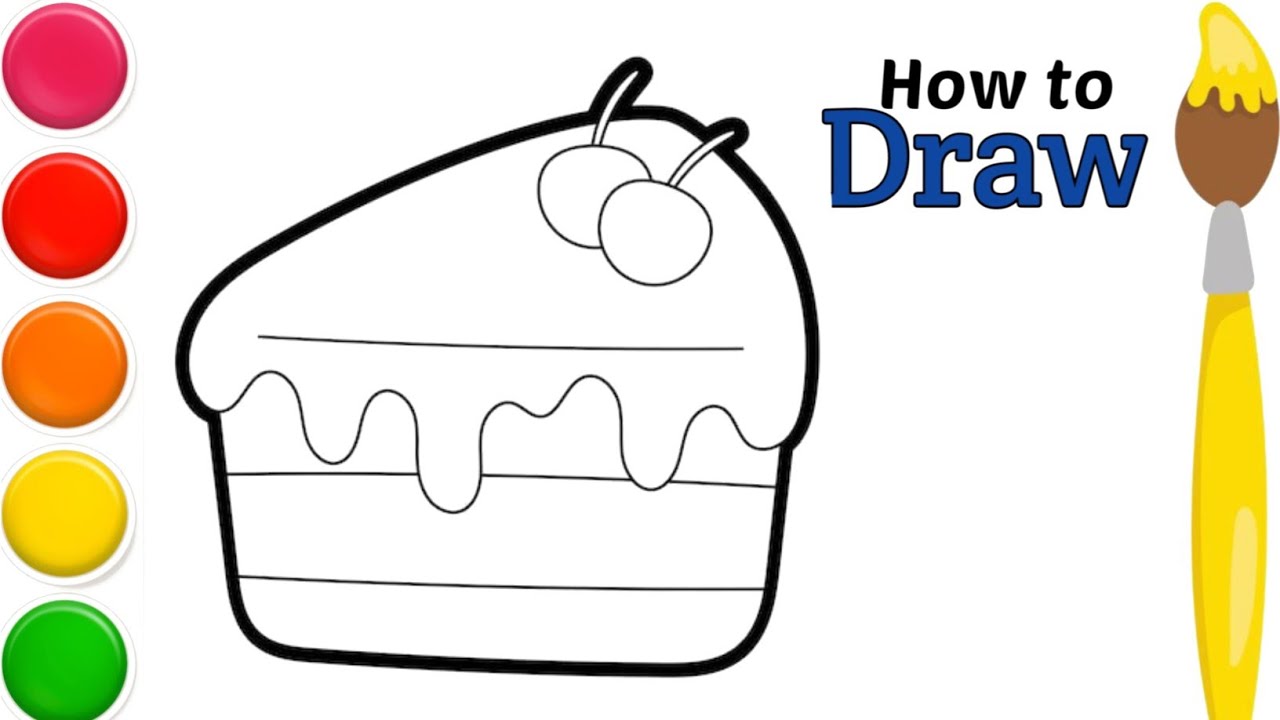Cake drawing for kids how to draw chocolate cake | How to draw cake | # ...