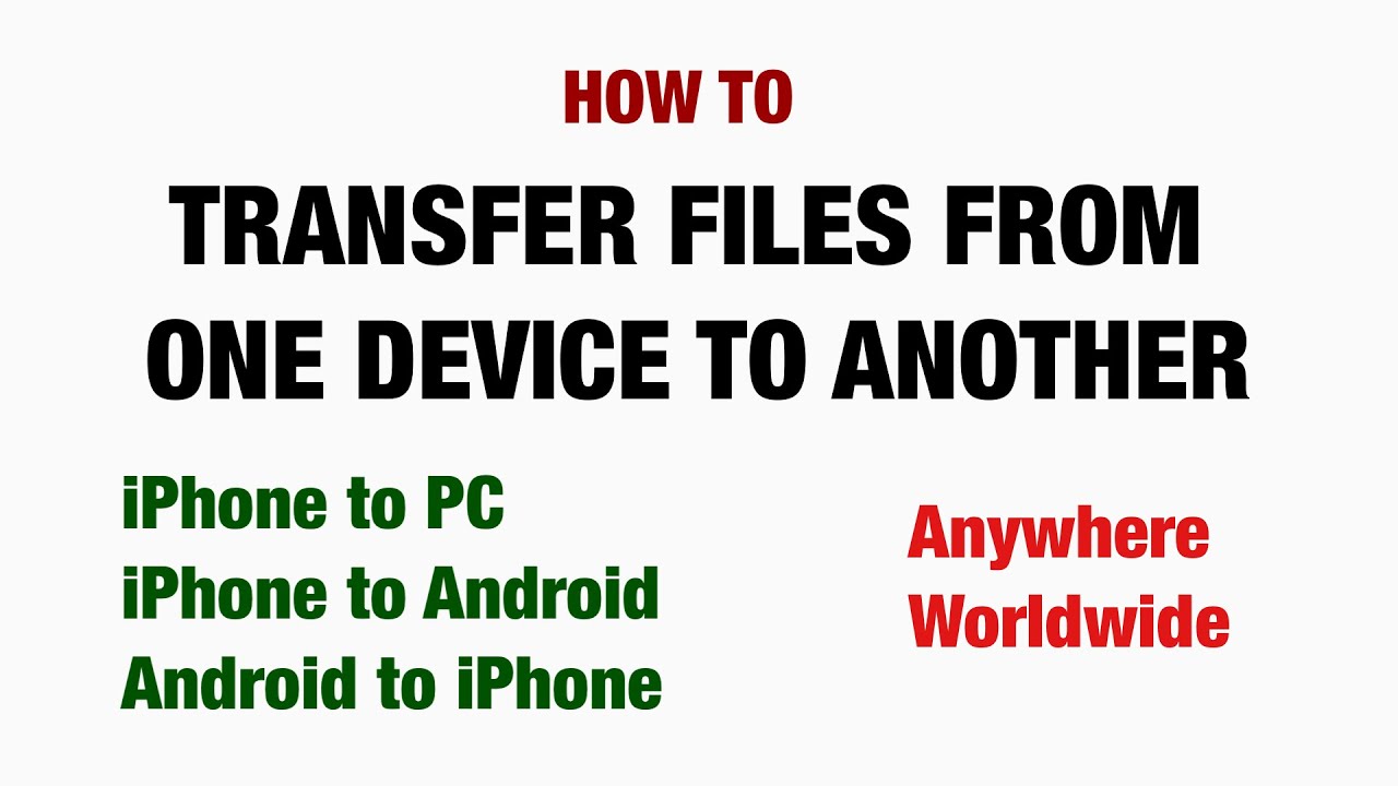 How To Transfer Files From One Device To Another - YouTube