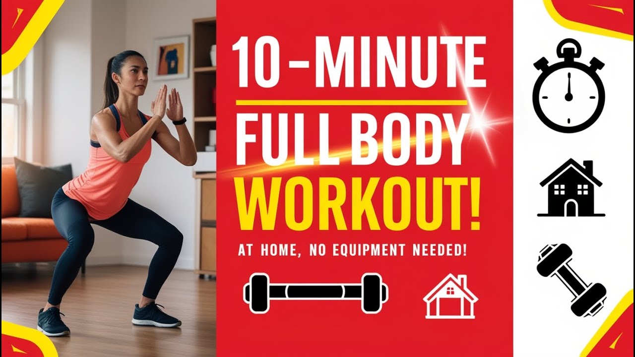 10 Minute Full Body Workout at Home!घर पर करें 10 मिनट का वर्कआउट ...