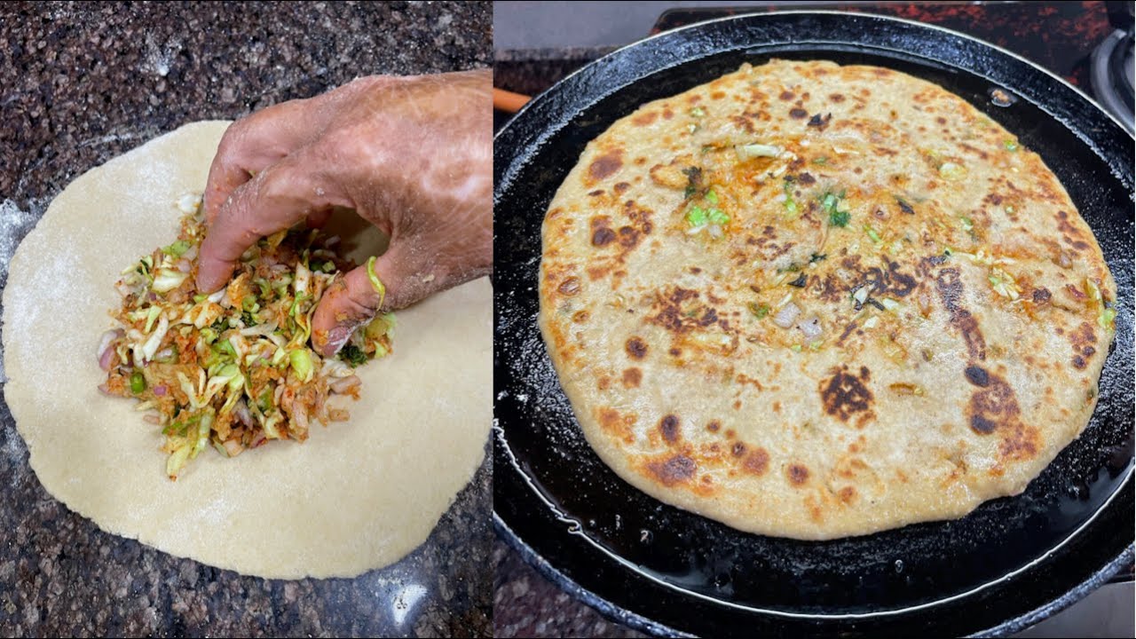Aloo pattagobhi ka paratha | आलू पत्तागोभी का पराठा | How to make ...