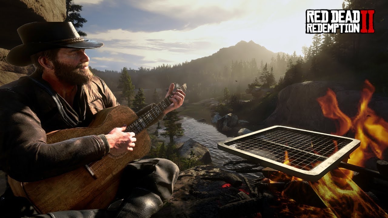 Relaxing Camping Trip in RDR2 (horse riding, fishing, camping) - YouTube