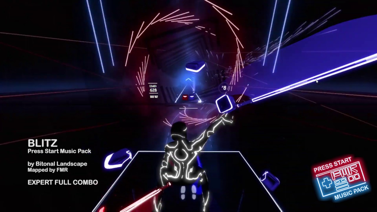 Beat Saber Press Start Music Pack Blitz Full Combo - YouTube