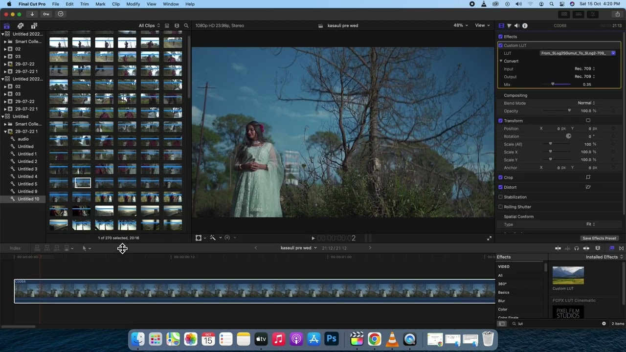 ## FINAL CUT PRO _ _ ## Colour grading...Easy Process With Lut ..HLG ...