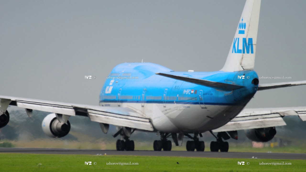 KLM Boeing 747 take-off - YouTube