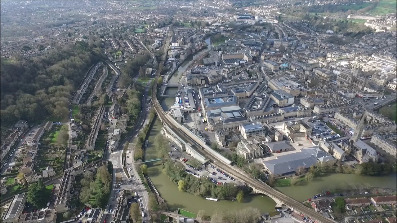 Bath and Bathwick from above, March 2017 - YouTube