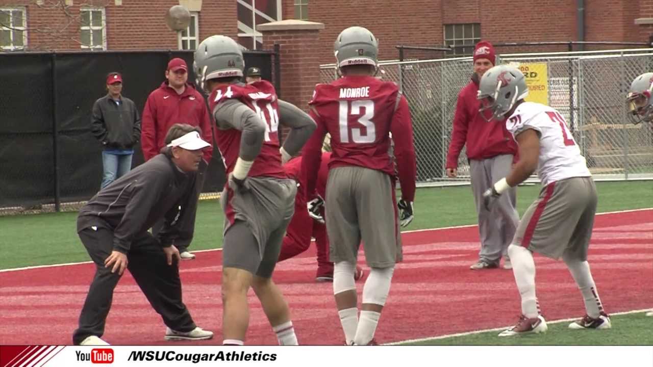WSU Football: Mike Breske mic'd up at practice! April 18 - YouTube