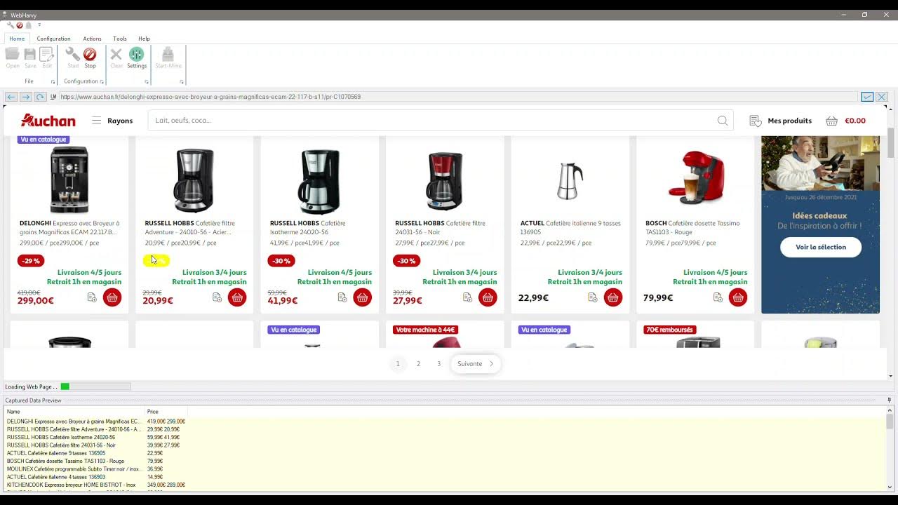 Scraping product data and images from auchan.fr using WebHarvy - YouTube