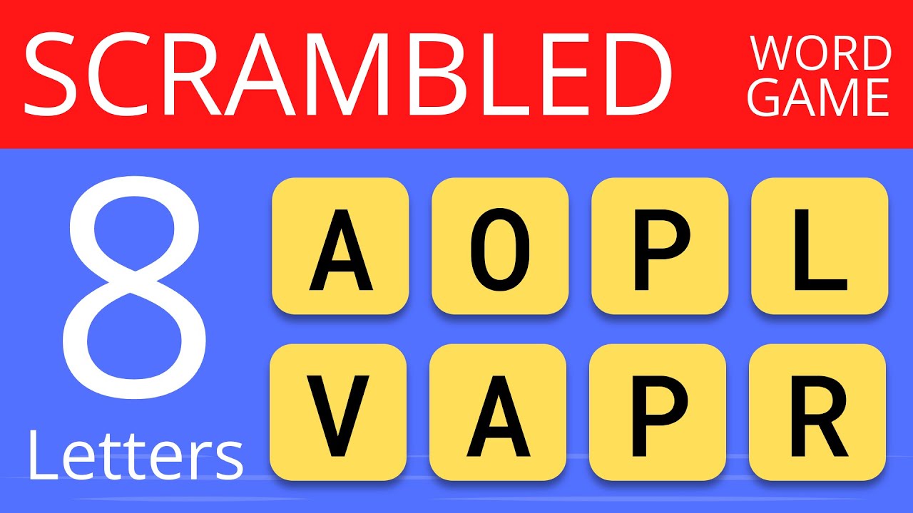 Scrambled Word - 8 Letter Words | # 52 | Jumbled Word Game | Vocabulary ...