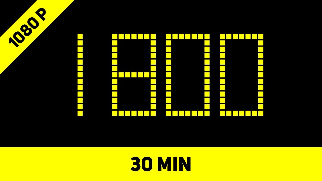 ⏱ 1800 Sec Timer / 🔊 Alarm / 👍 Simple Timer / 30 Min Timer - YouTube