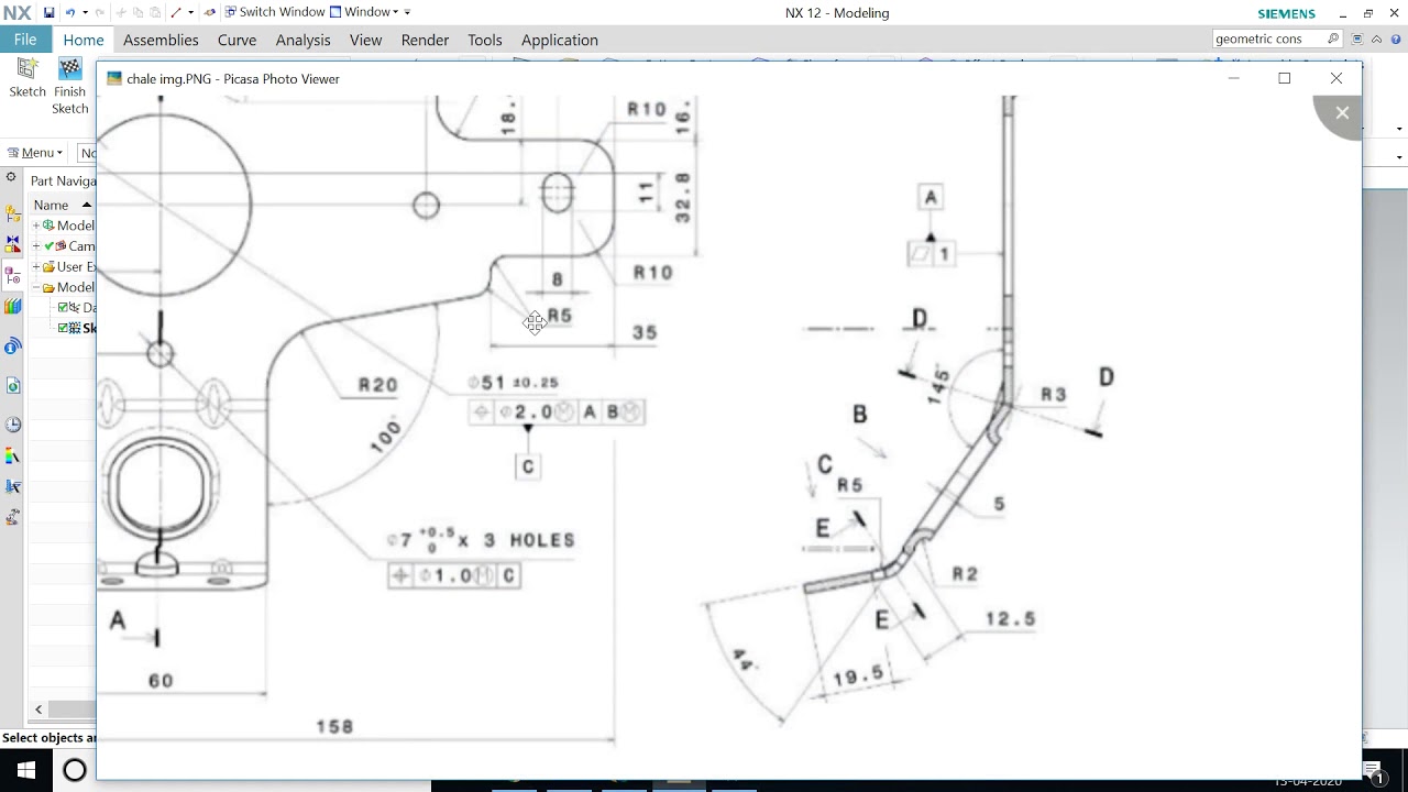 HOW TO MAKE A SOLID MODEL FROM THE SKETCH IN NX CAD PART 1 (WITH DETAIL ...