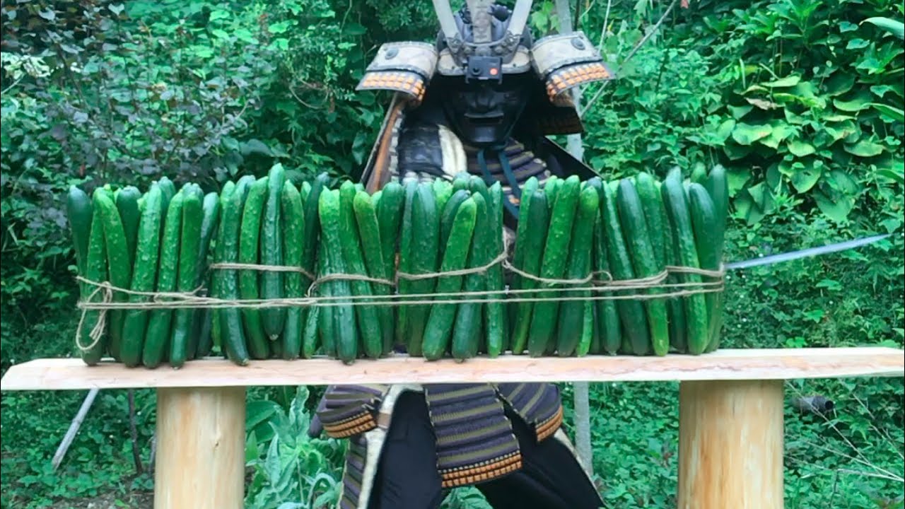 100 Cucumbers VS Samurai Sword Katana Cutting【Samurai Challenge】 - YouTube