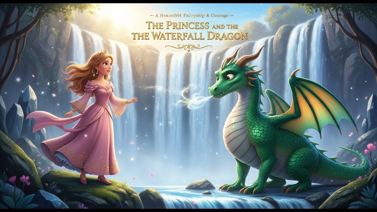 The Princess and the the Waterfall Dragon | FairyTale story #fairytales ...