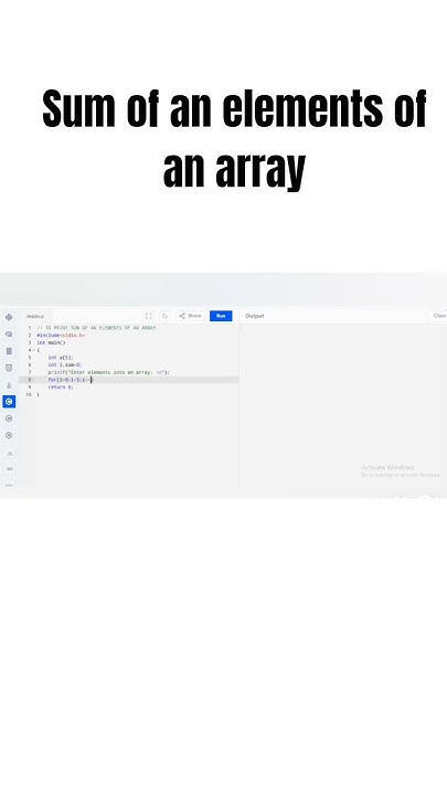 Sum of an elements of an array in C Programming - YouTube