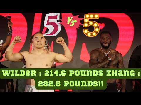 Wilder: 214.6 pounds, Zhang: 282.8 pounds!! Zhang outweighs Wilder by ...