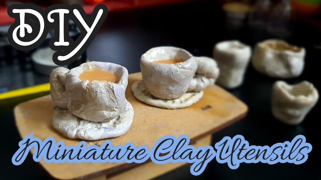 DIY miniature clay utensils - YouTube